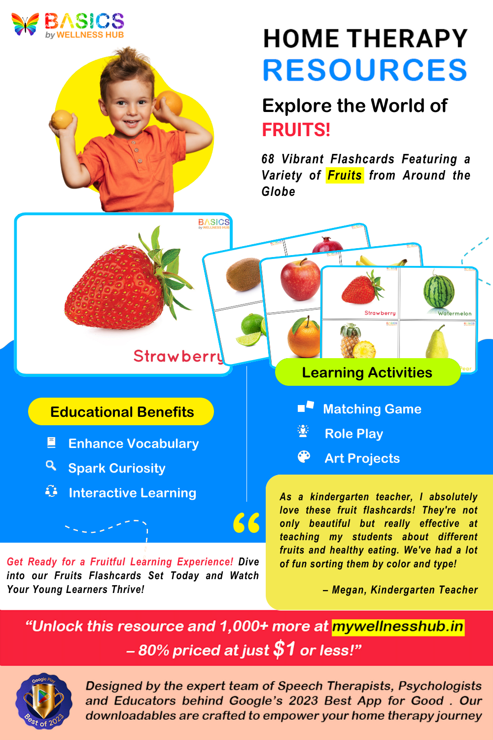 Fruits Flashcards for Kids - Fun and Educational Learning Tool