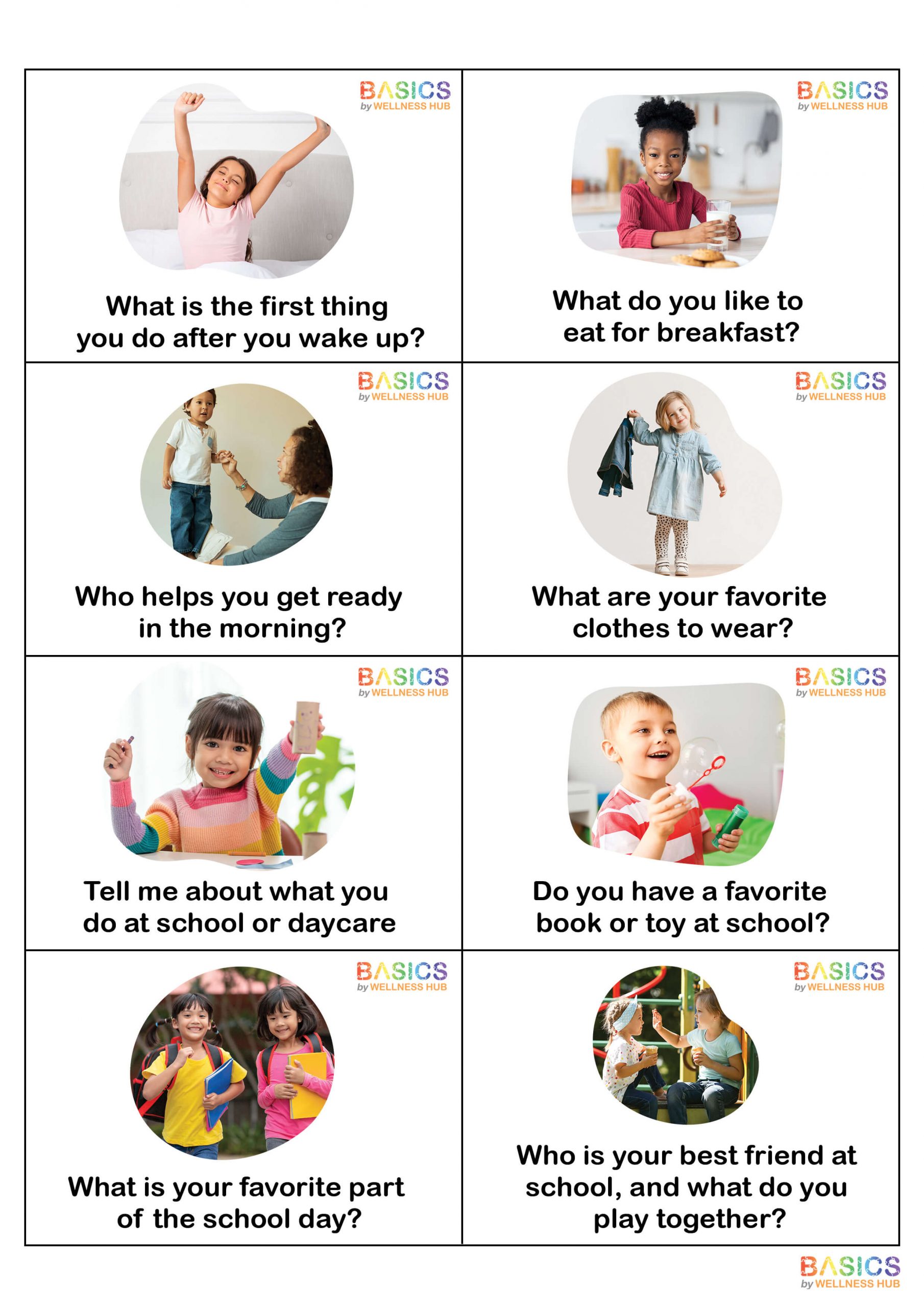 150+ Printable Conversation Cards for Parents and Kids to Learn
