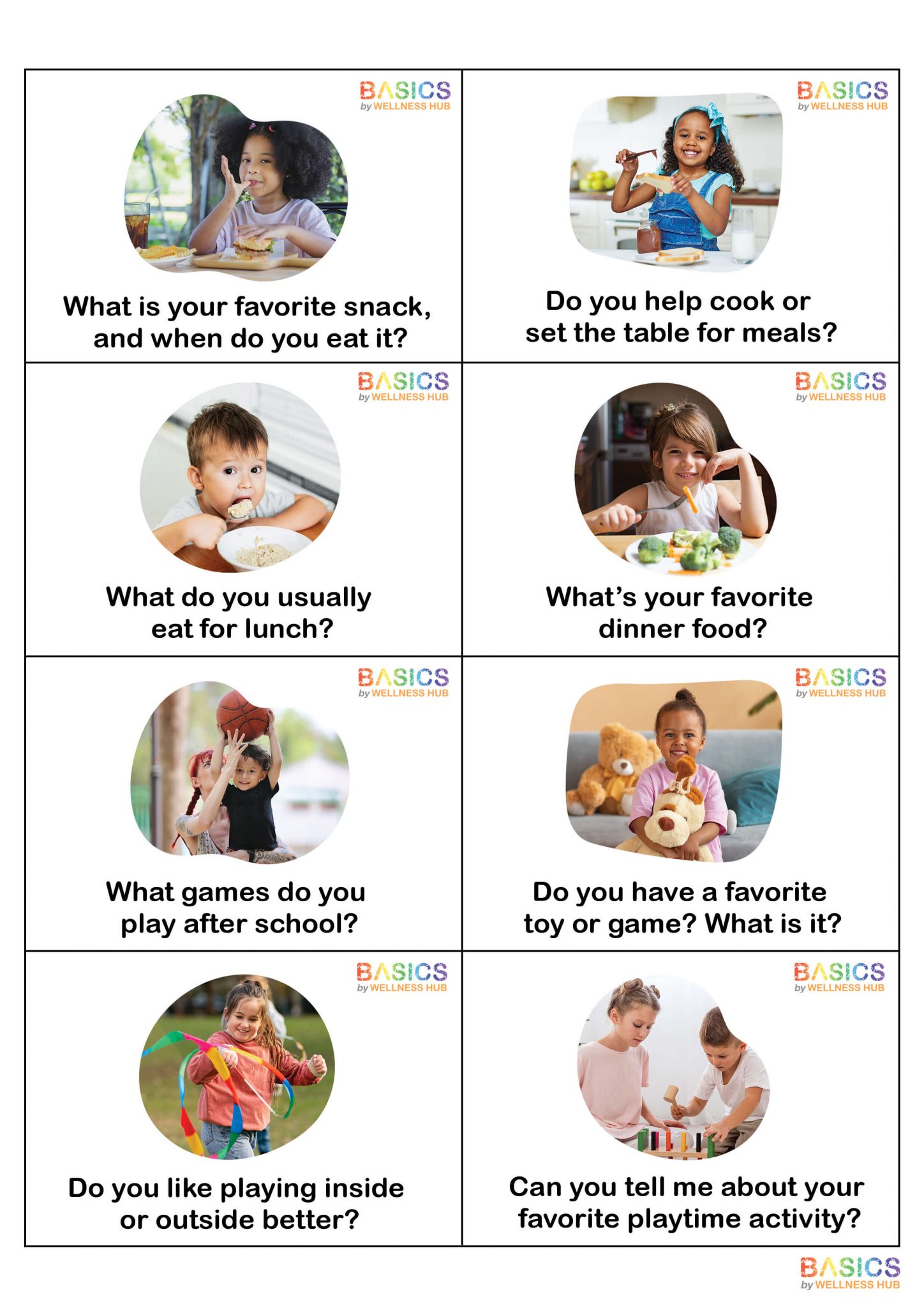 150+ Printable Conversation Cards for Parents and Kids to Learn
