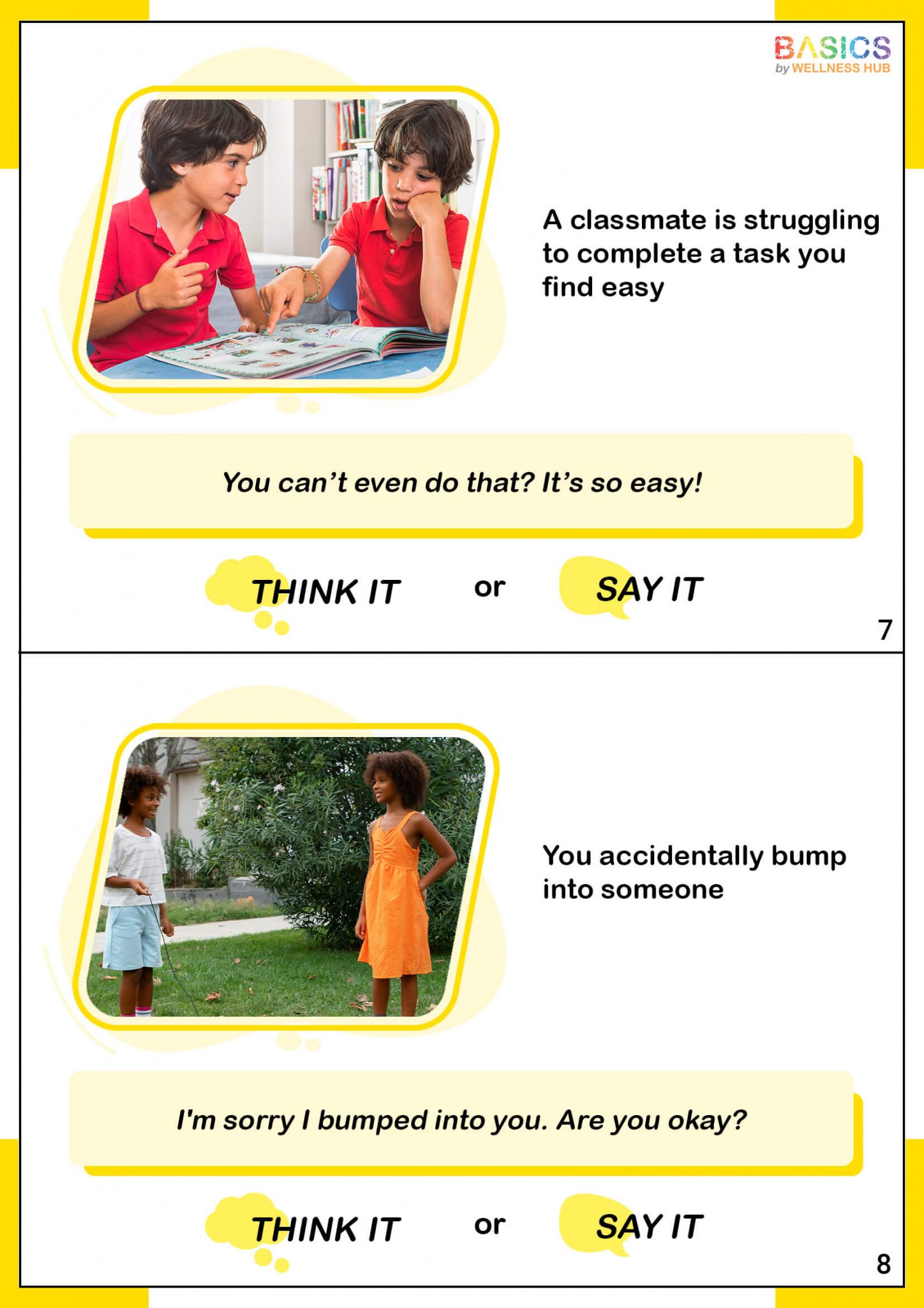 200+ Think It or Say It Printables for Kids - Wellness Hub