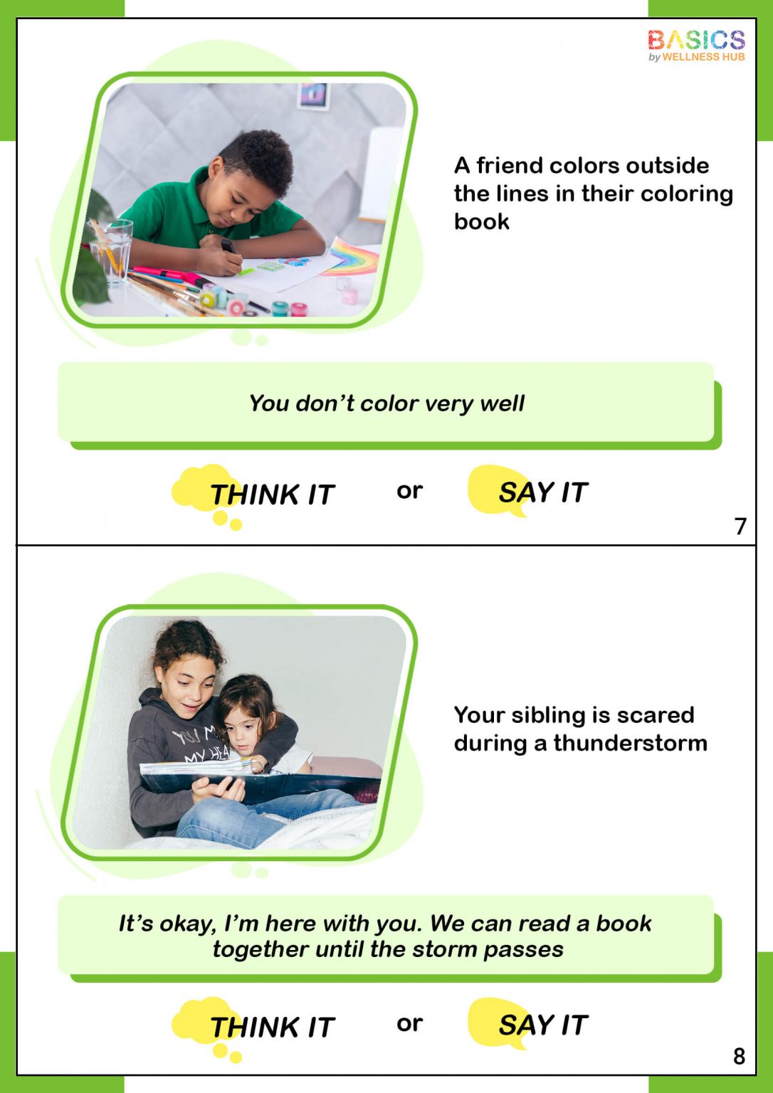 200+ Think It or Say It Printables for Kids - Wellness Hub