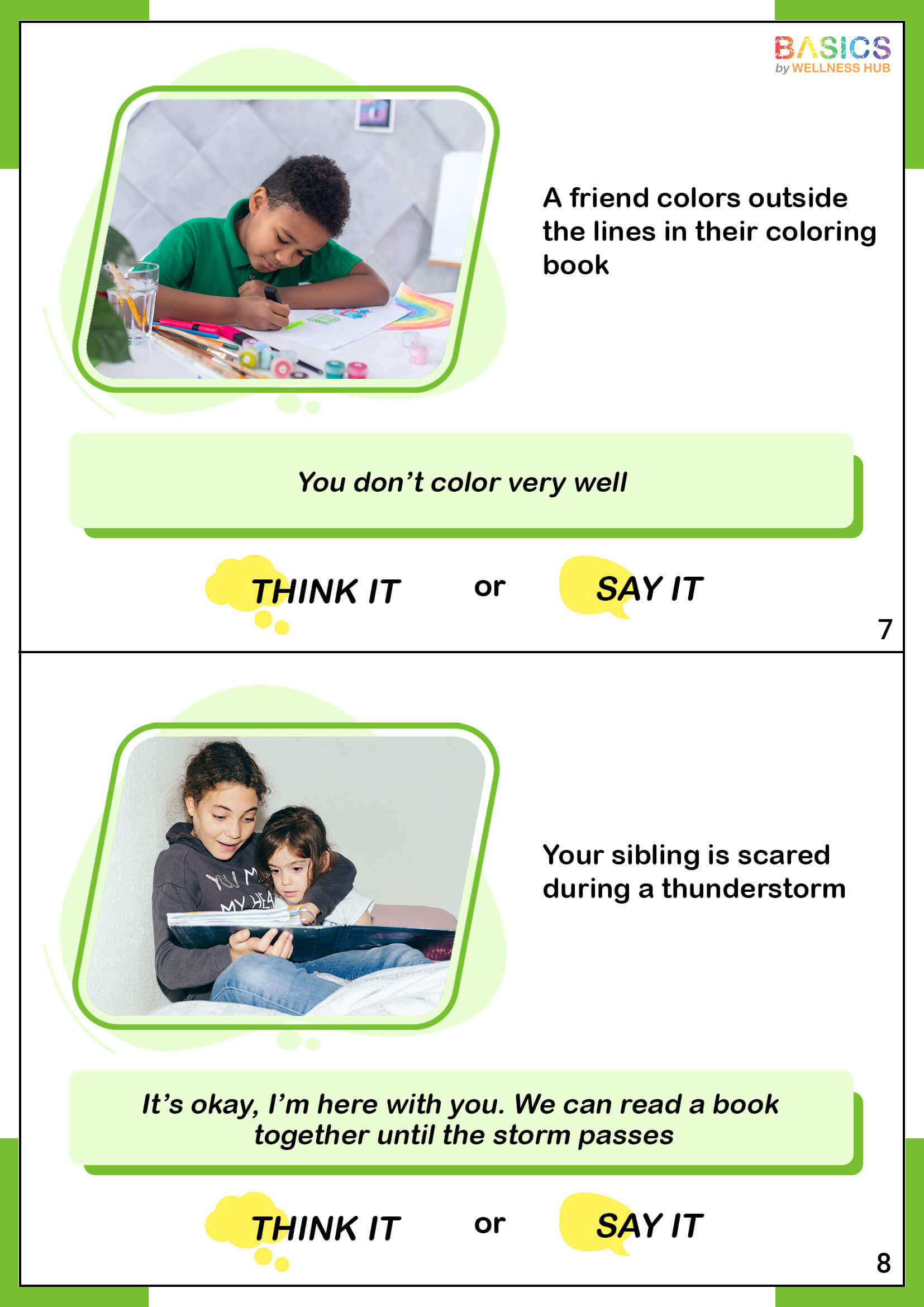 200+ Think It or Say It Printables for Kids - Wellness Hub